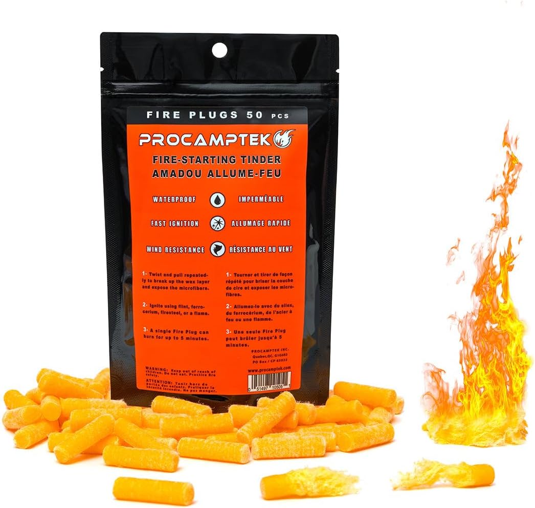 Procamptek Fire Plugs | Waterproof & Windproof Fire Starter | 50-Pack ...