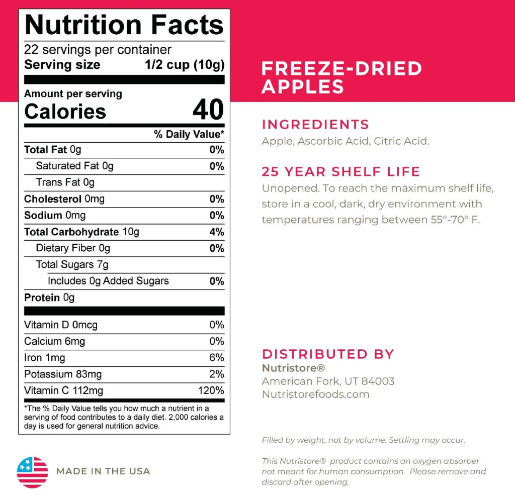 Freeze Dried Fuji Apples #10 Can | Nutristore — Canadian Preparedness