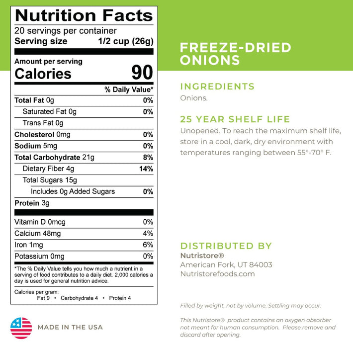 Nutristore Freeze Dried #10 Can Onions — Canadian Preparedness