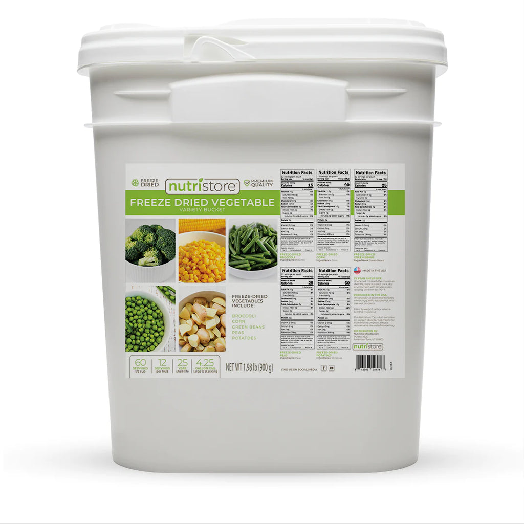 Nutristore Freeze Dried Vegetable Variety Bucket — Canadian Preparedness